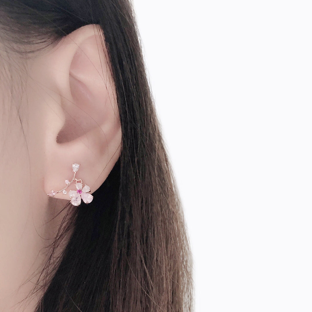 Rose Gold Primrose Earrings | Made in Korea | Dainty Jewellery ...