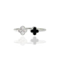 Black Vanya Diamond Clover Ring | Made in Korea | Dainty Jewellery ...
