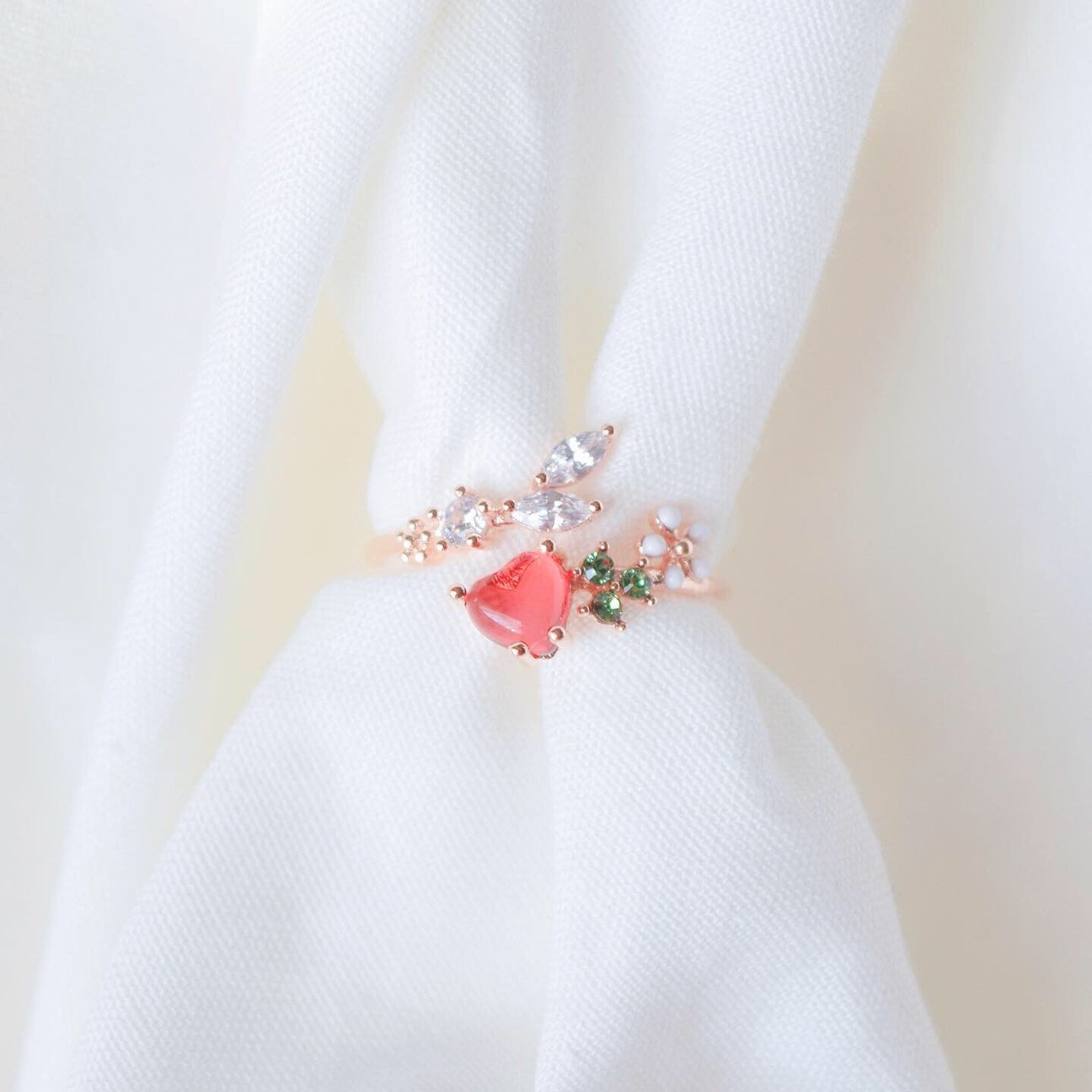 Ruby Bellflower Ring | Made in Korea | Dainty Jewellery – Aurelia Atelier