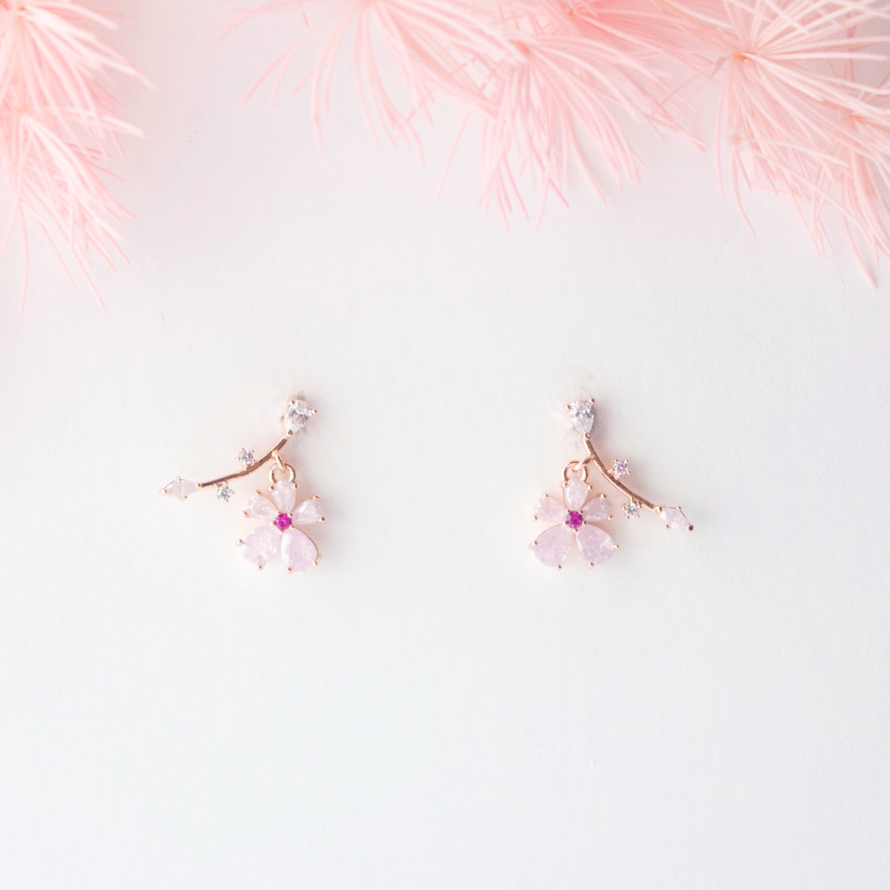 Rose Gold Primrose Earrings | Made in Korea | Dainty Jewellery ...